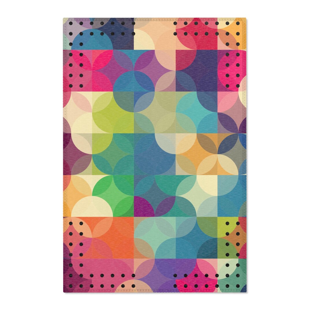 Geometric Area Rug, Colorful Rug for Living Room, Modern Home Decor ...