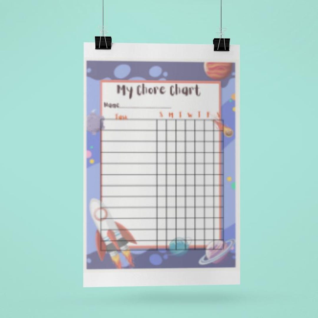Space Chore Chart, Space Themed Chart for the Child Who Loves Outer ...