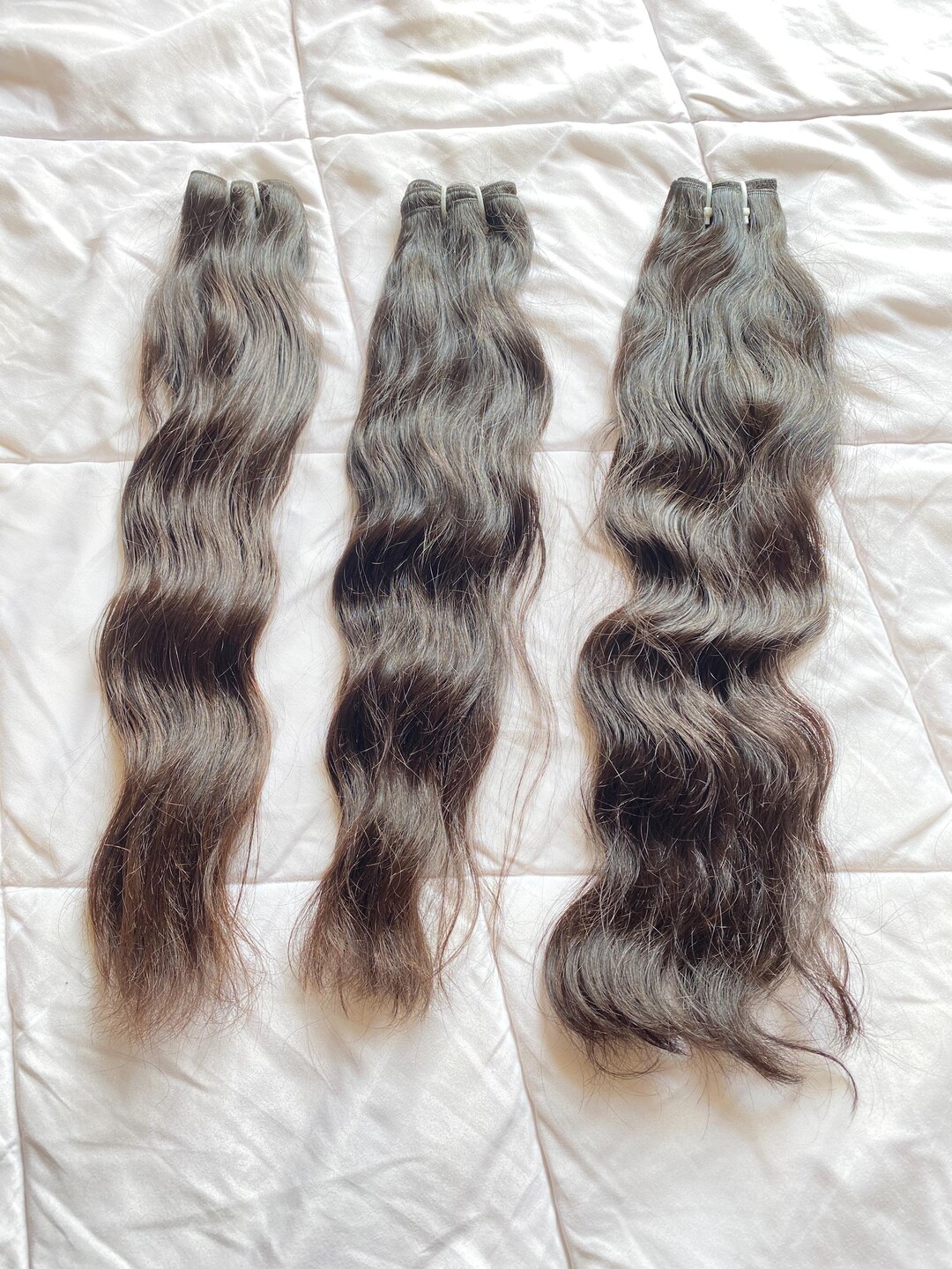 Raw Wavy Indian Temple Hair Extensions: Unprocessed, Natural Color ...