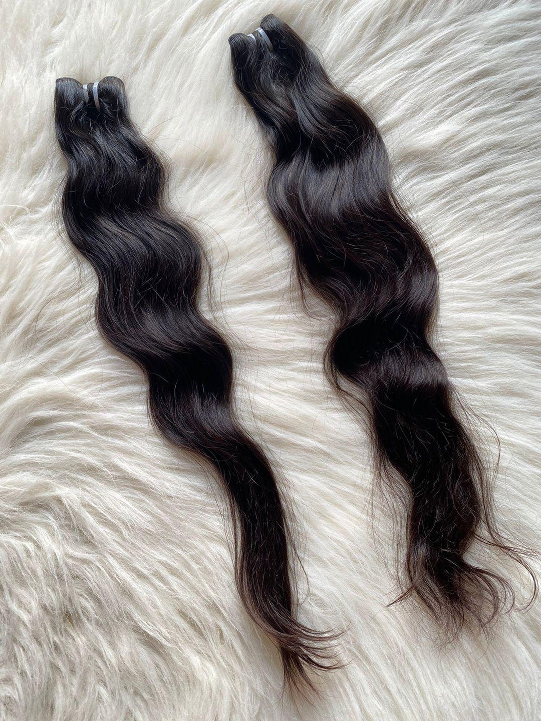 Indian Temple Human Hair Extensions Two Bundles Set Premium Quality Raw ...