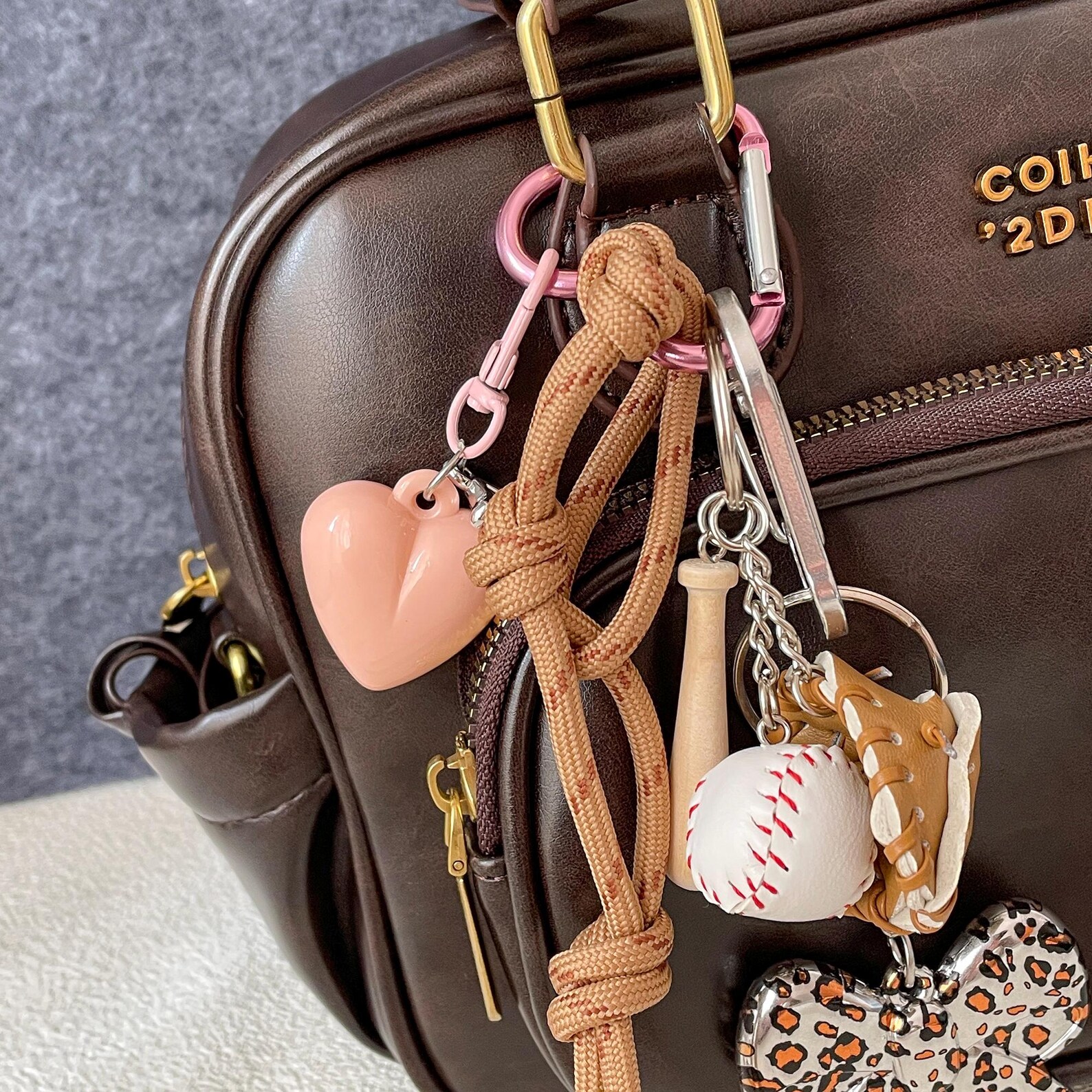 Trendy Baseball Bag Charms,y2k Rope Bag Charm,purse Bag Keychain ...