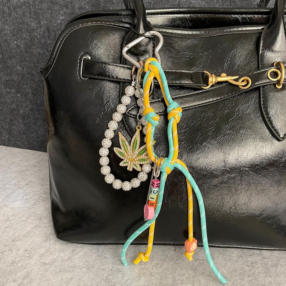 Custom Letter Rich Rope Bag Charms,purse Bag Keychain Accessories,gift ...