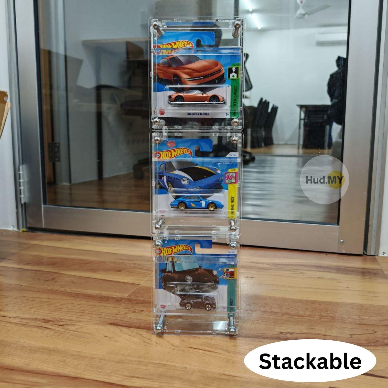 Hot Wheels Acrylic Display Short Card Stackable Storage Case Diorama ...