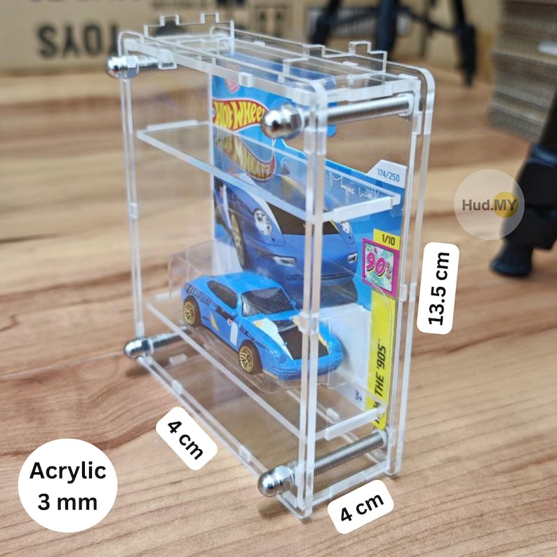 Hot Wheels Acrylic Display Short Card Stackable Storage Case Diorama ...