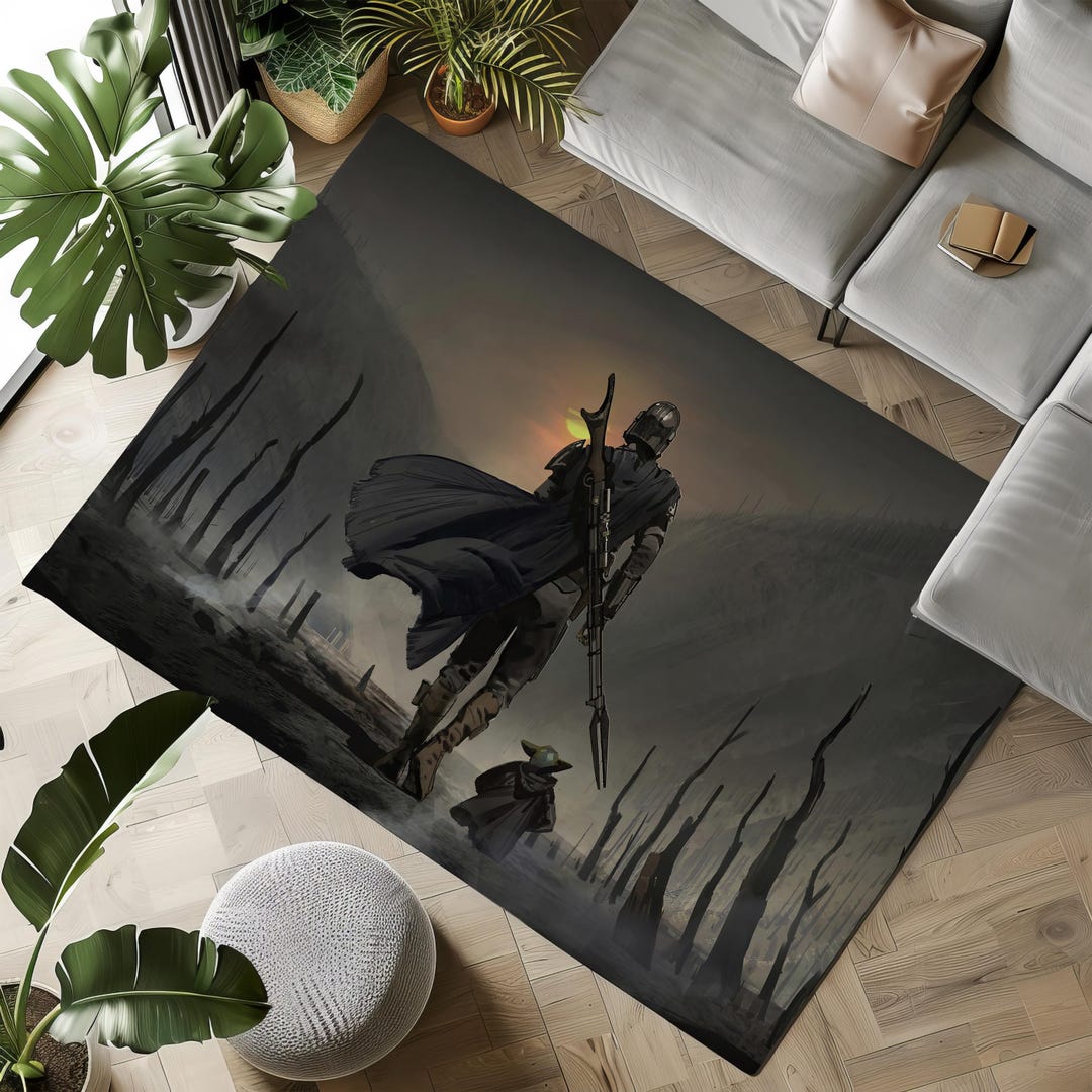 The Mandalorian Star Wars Rug Baby Yoda Inspired Movie Room Decor ...