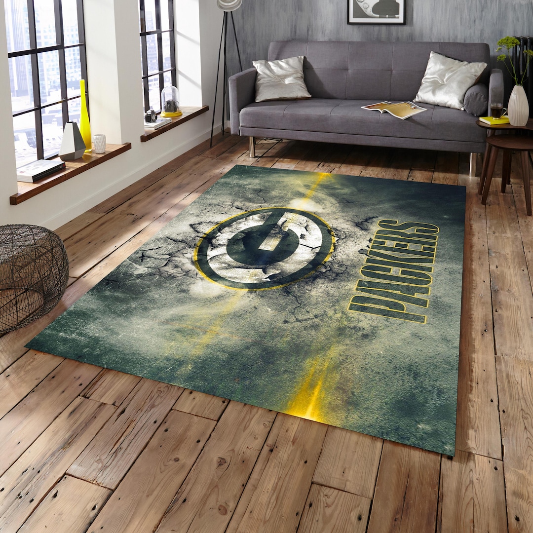 Green Bay Packers NFL Themed Rug - Washable Non-slip Living Room Carpet ...