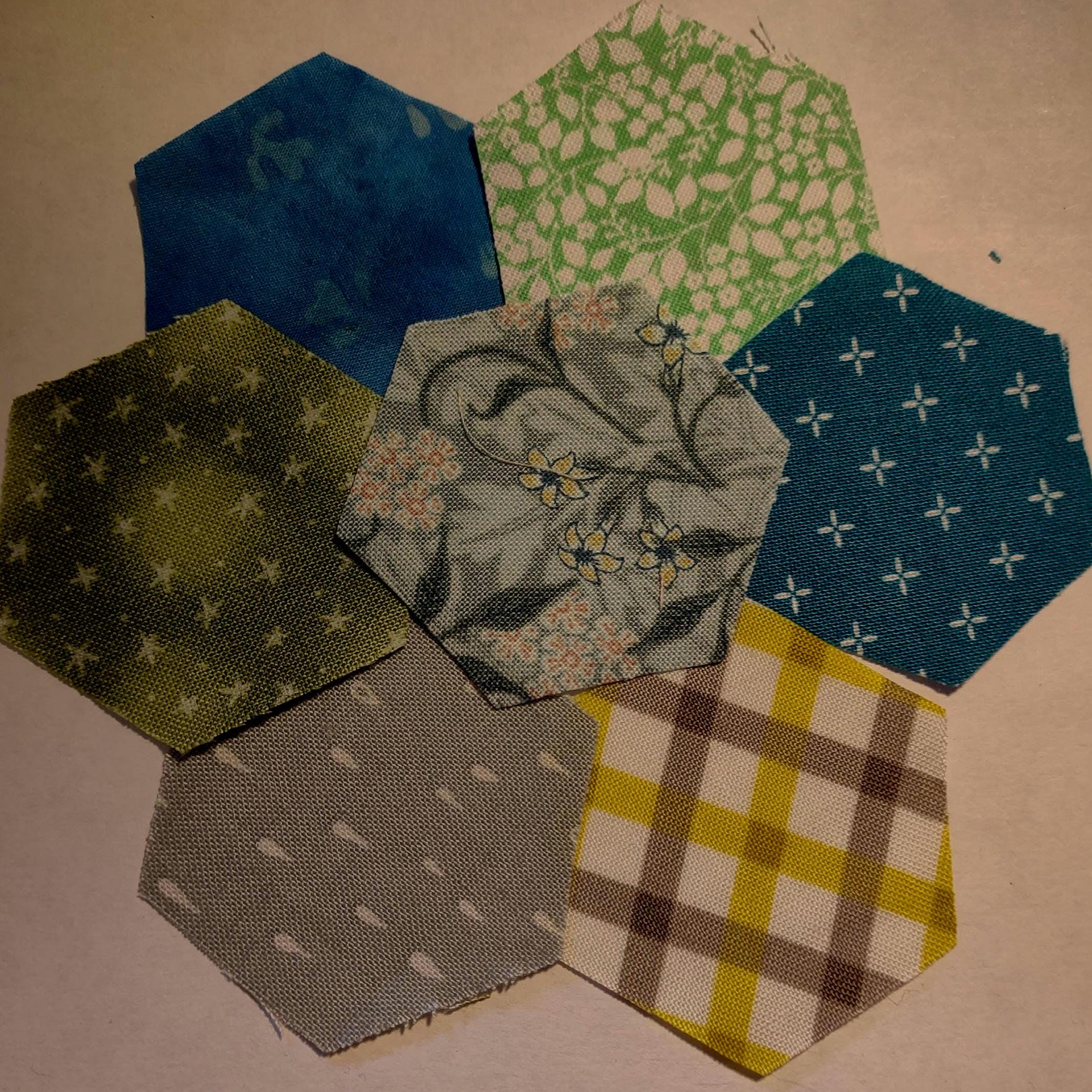 Precut Cotton Fabric Hexagons X 100 Stashbuilder English Paper Piecing ...