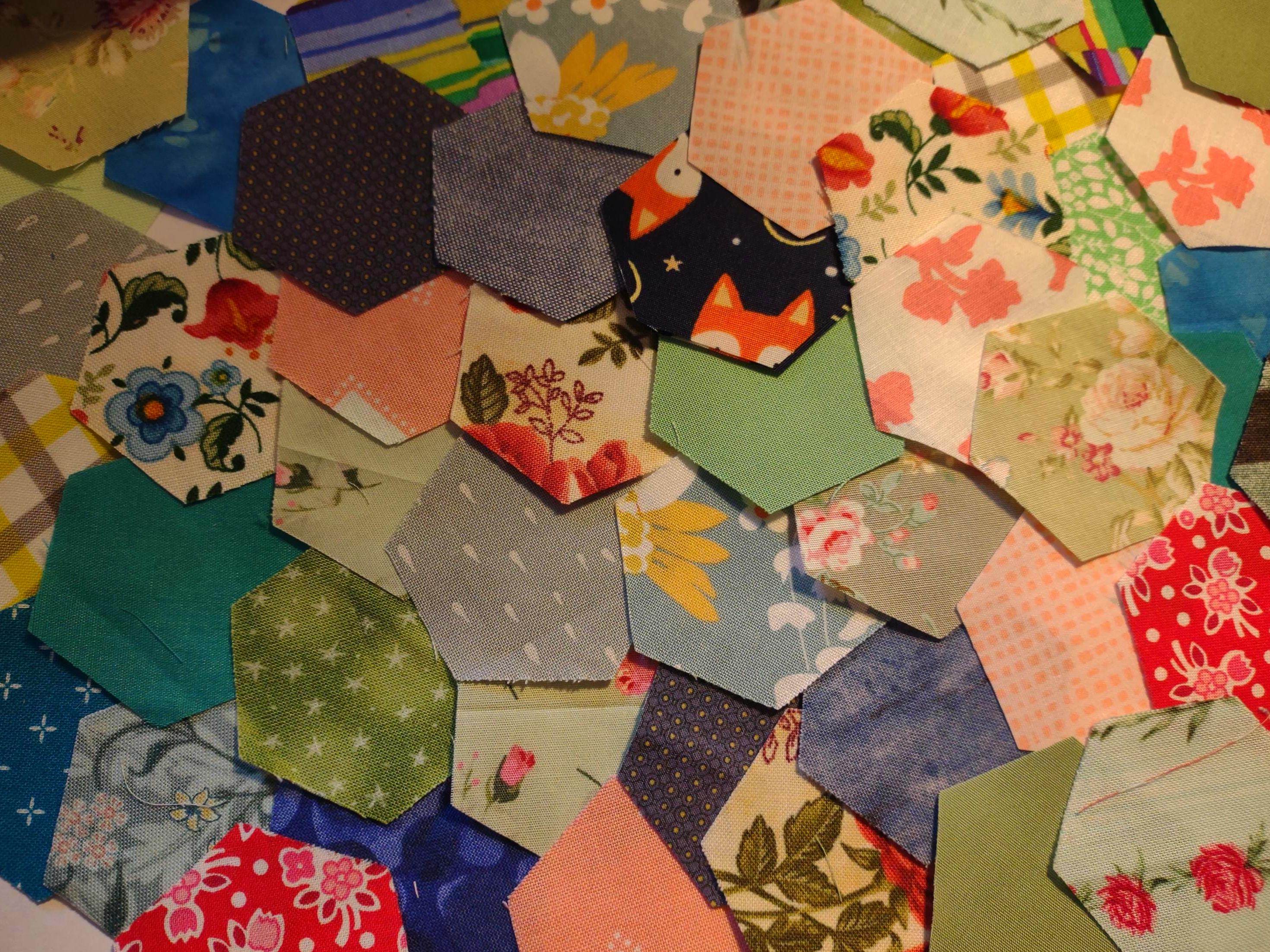 Precut Cotton Fabric Hexagons X 100 Stashbuilder English Paper Piecing ...