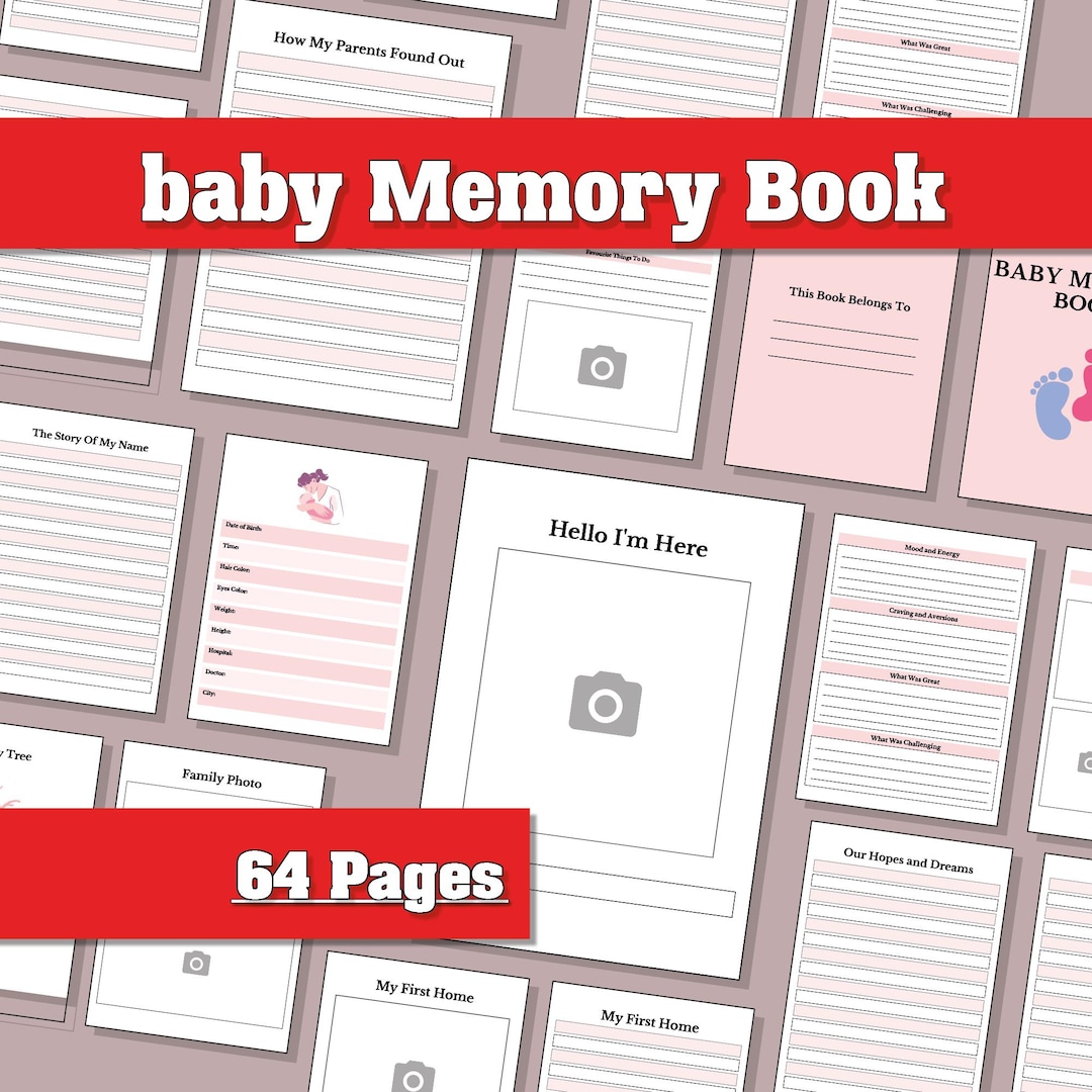 Baby Memory Book Printable PDF First Year Milestone Tracker Newborn ...