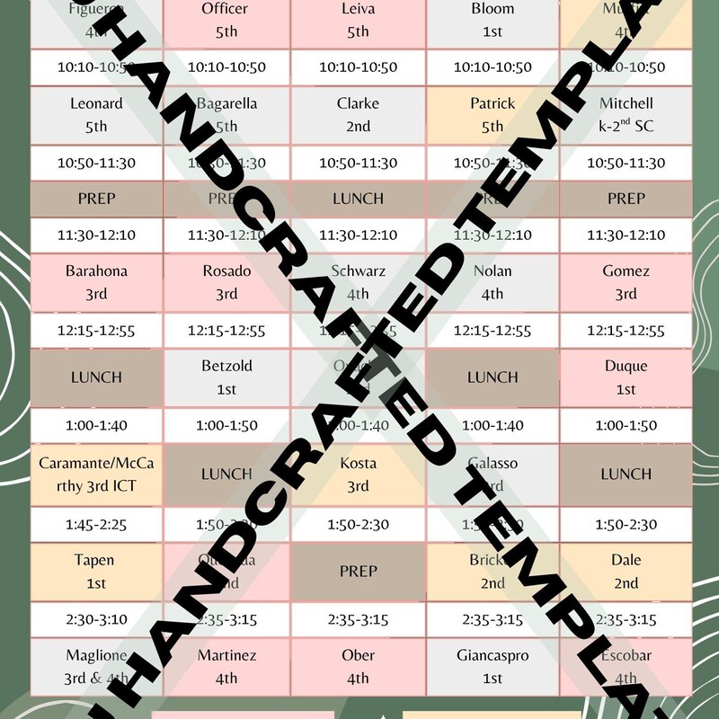 Color Coded Schedule - Etsy