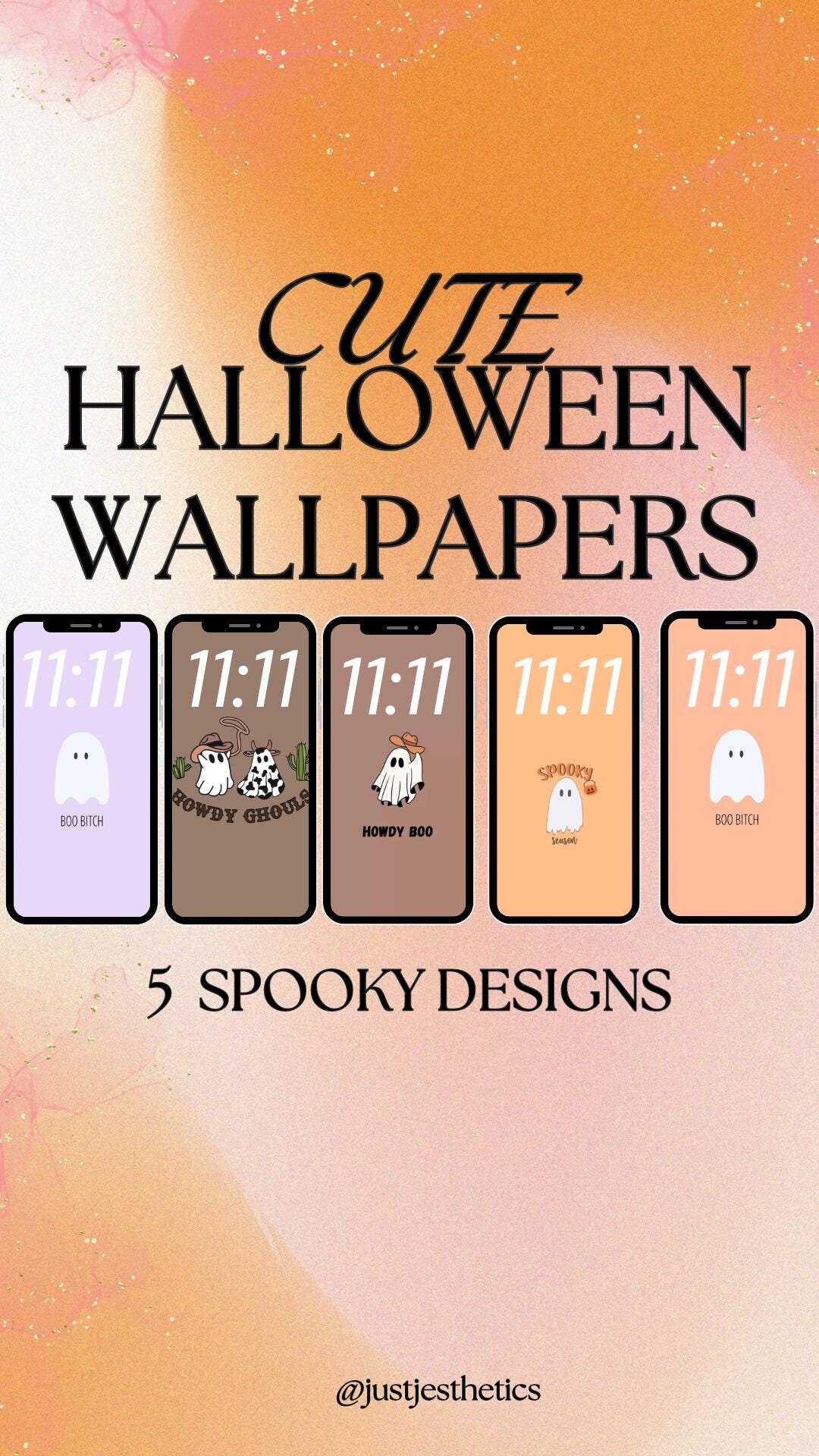 5 Spooky Phone Wallpaper Bundle Cute Halloween Themed 5 Piece-aesthetic ...