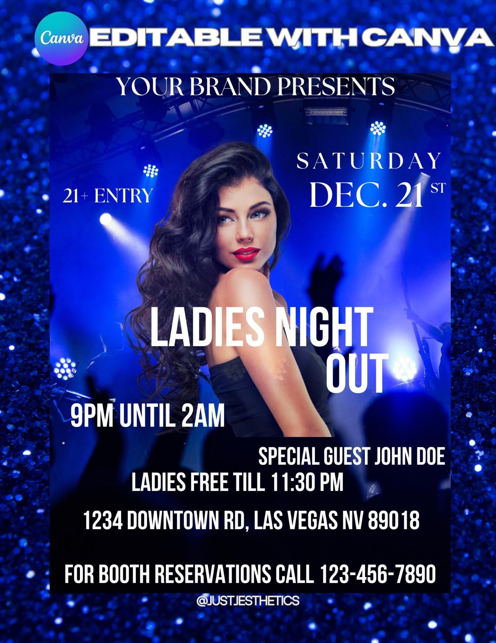 Editable Club Flyer Template for Canva, DIY Event Flyer, Party Flyer ...