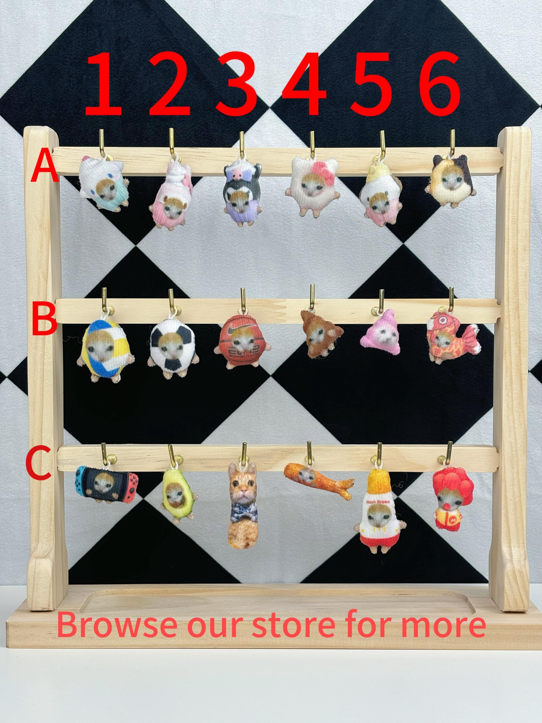 Happy Cat Memes Plush Cute Mini Keychain Banana Cat Avocado Cat Tempura ...