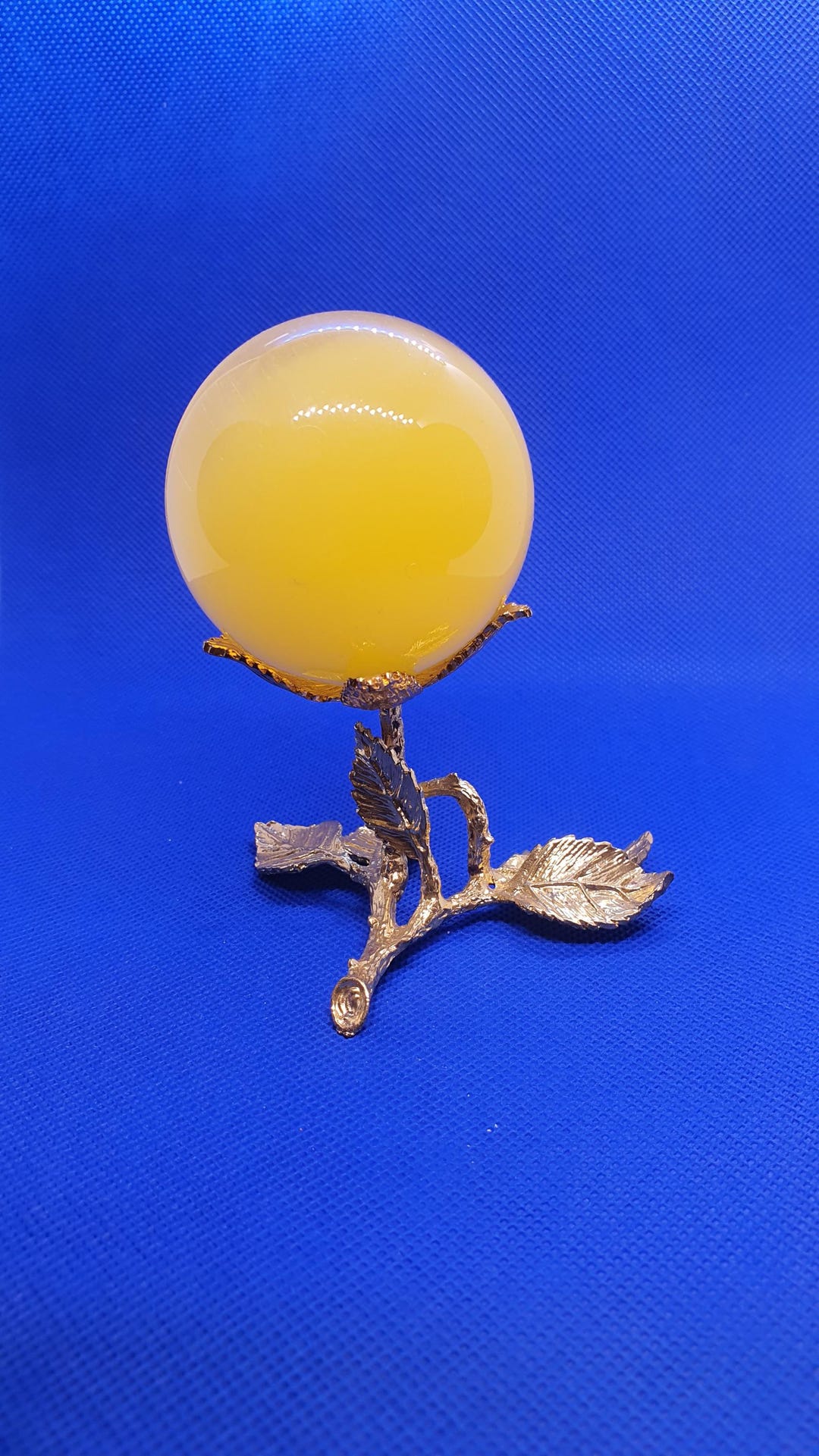 Yellow Cat's Eye Sphere With Gold Metal Stand: Crystal Decor - Etsy