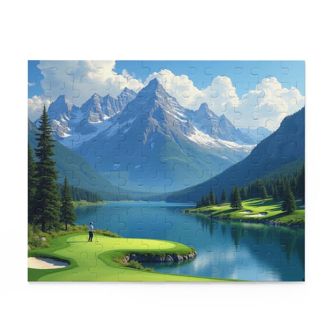 Puzzle, Mountain Golf Puzzle, Jigsaw Game, Golf Lover Gift ...