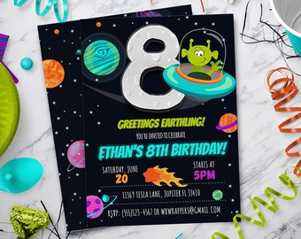 Alien Vs. Predator Birthday Invitation Card Design for Kids - Etsy
