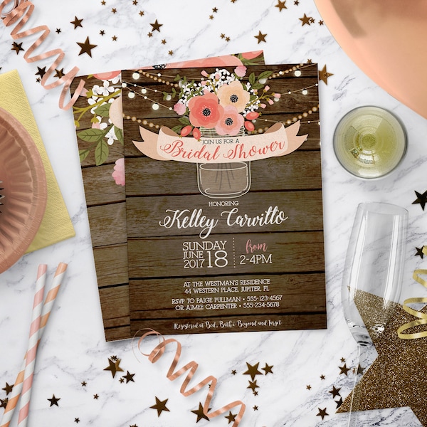 Rustic Bridal Shower Invitation - Etsy