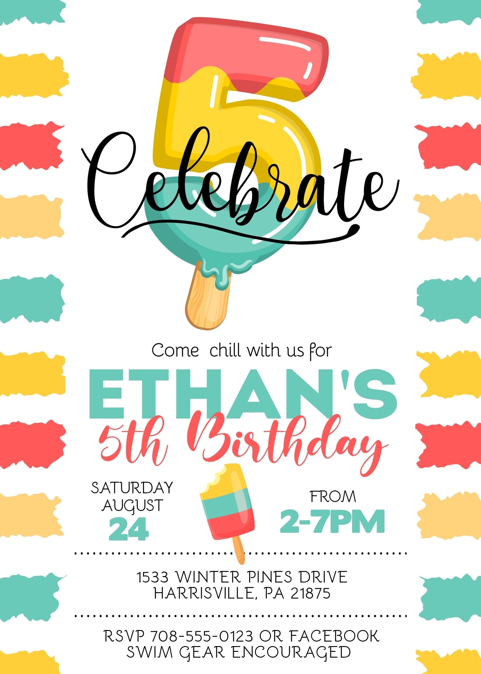 Summer Birthday Invitation or Pool Party Birthday Invitation | Etsy