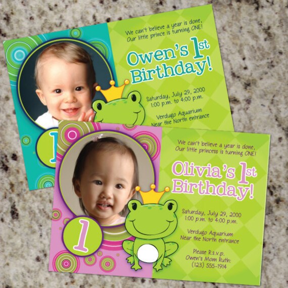 Frog Birthday Party Invitations - Little Froggy Theme - Printable Photo ...