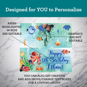 Under the Sea Goody Bag Labels: Ocean Birthday Party (DIY Digital ...