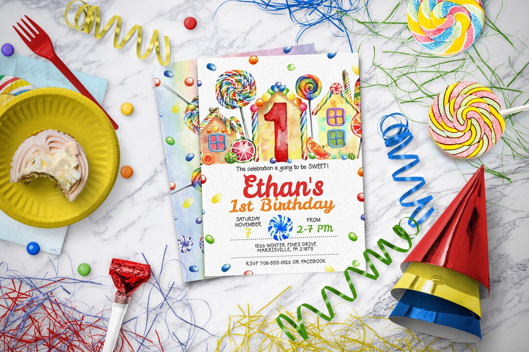 Candyland Candy Invitation for Candy Theme - Instant Download ...