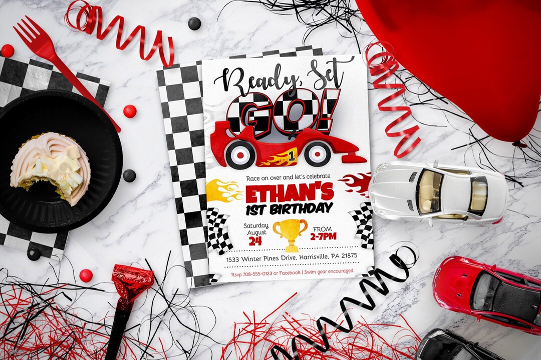 Ready, Set, Go! Race Car Birthday, Cars Birthday, Race Car Party - Any ...