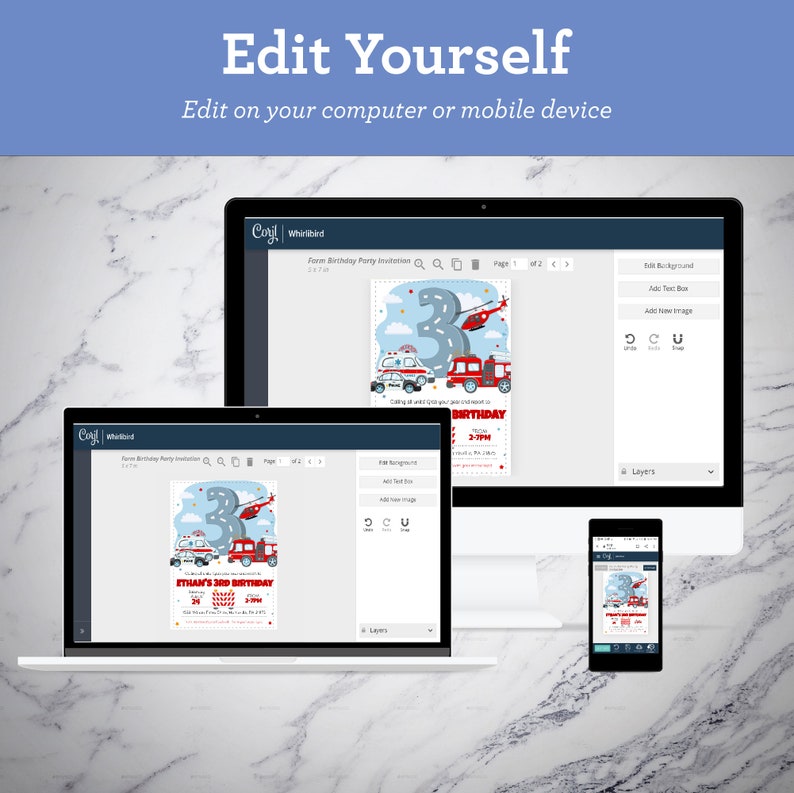 Calling All Units Emergency Squad Invitation Fire Truck - Etsy