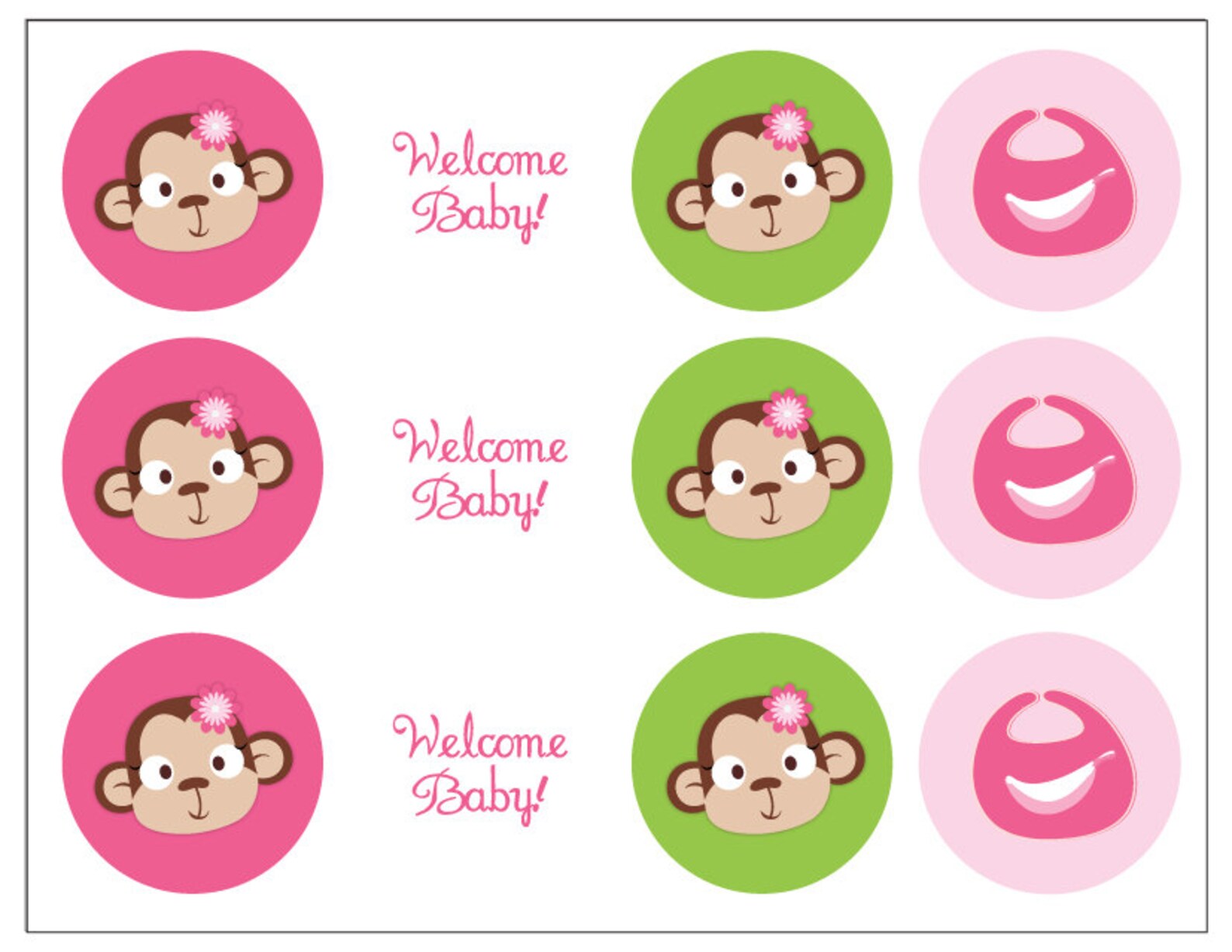 Monkey Baby Shower Cupcake Toppers Baby Monkey Theme Baby | Etsy