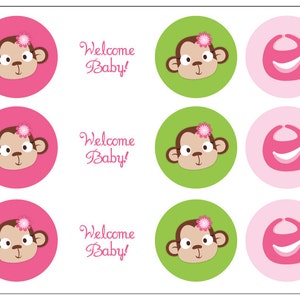 Monkey Baby Shower Cupcake Toppers Baby Monkey Theme Baby - Etsy
