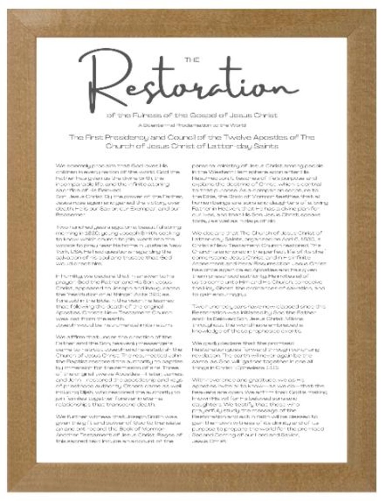 The Restoration Proclamation - Etsy
