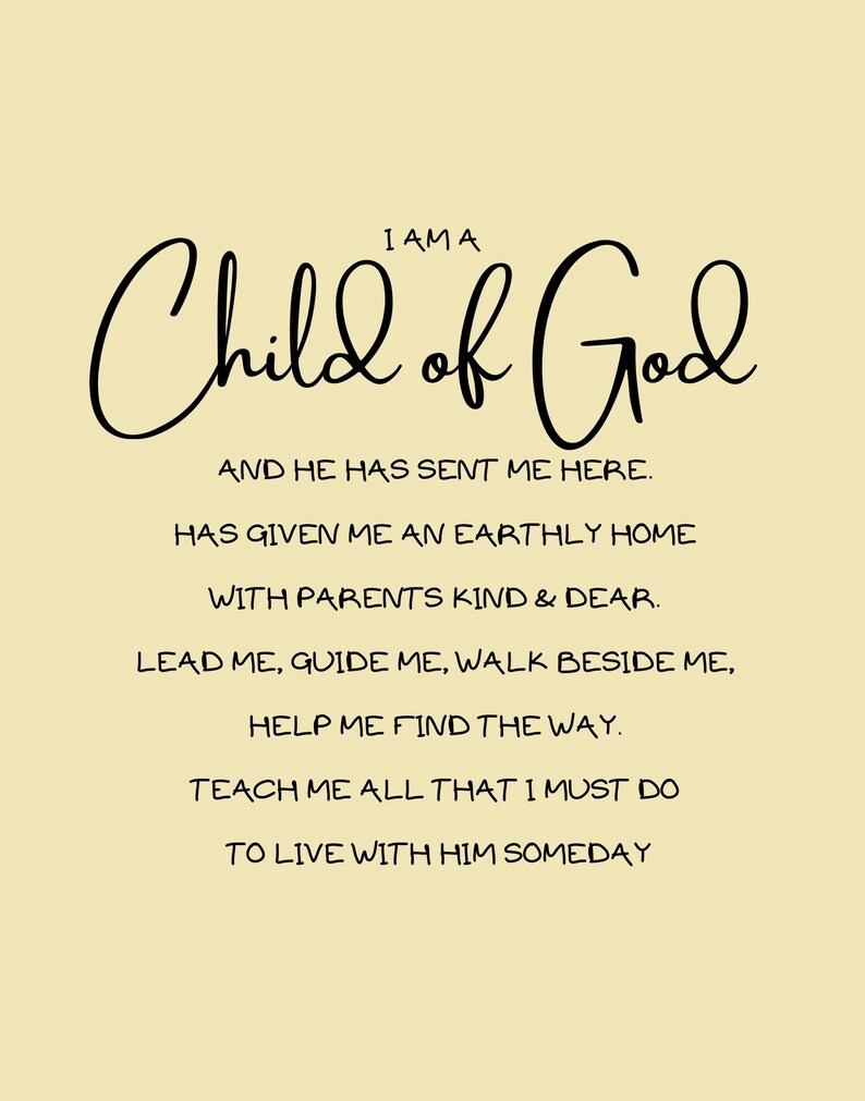 I Am a Child of God Print - Etsy