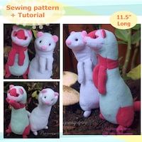Otter & Weasel Plush Animal Sewing Pattern .pdf Tutorial Ferret Ermine ...
