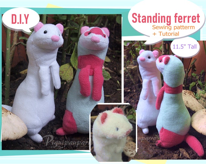 Black-footed Ferret PDF Sewing Pattern Printable Download Stuffed ...