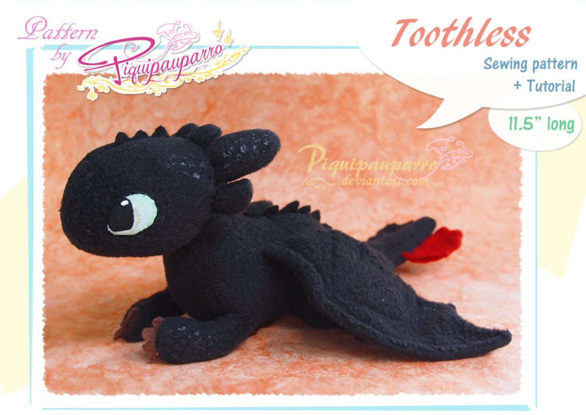 PDF Sewing Pattern Instructions Beanie Toothless DIY - Etsy