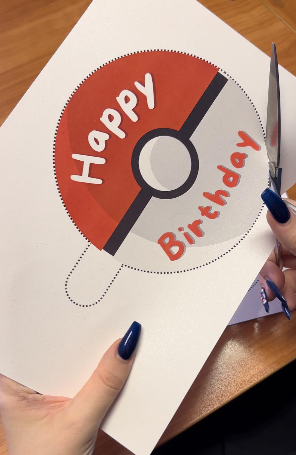 Pokemon Birthday Card - Printable Pokeball Design (digital Download) - Etsy