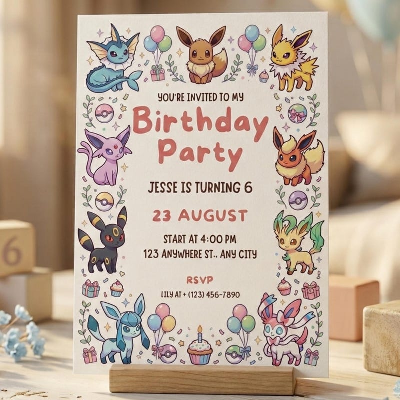 Pokemons Invitations - Etsy