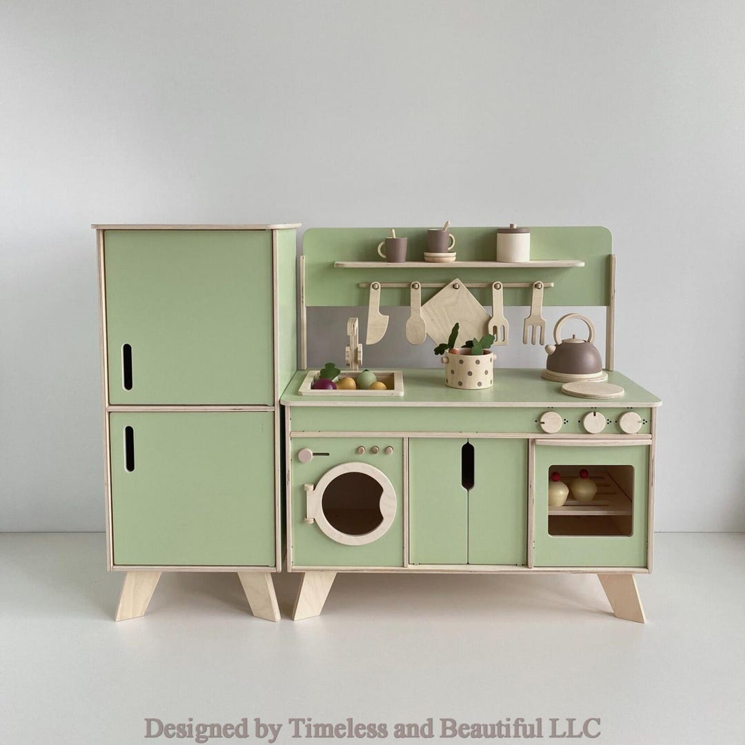 Wooden Play Kitchen Set - Etsy