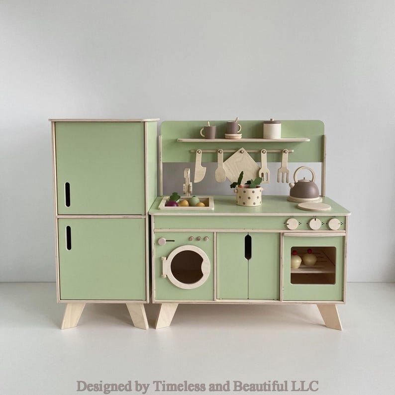Wooden Play Kitchen Set - Etsy