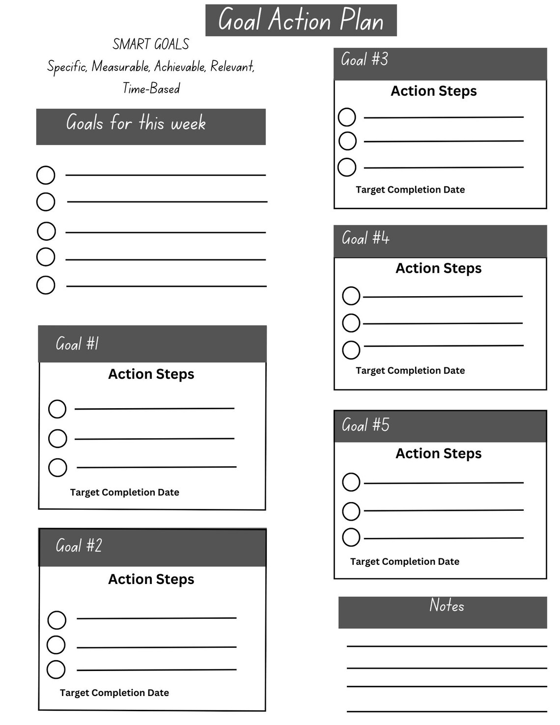 My Goals Workbook - Etsy