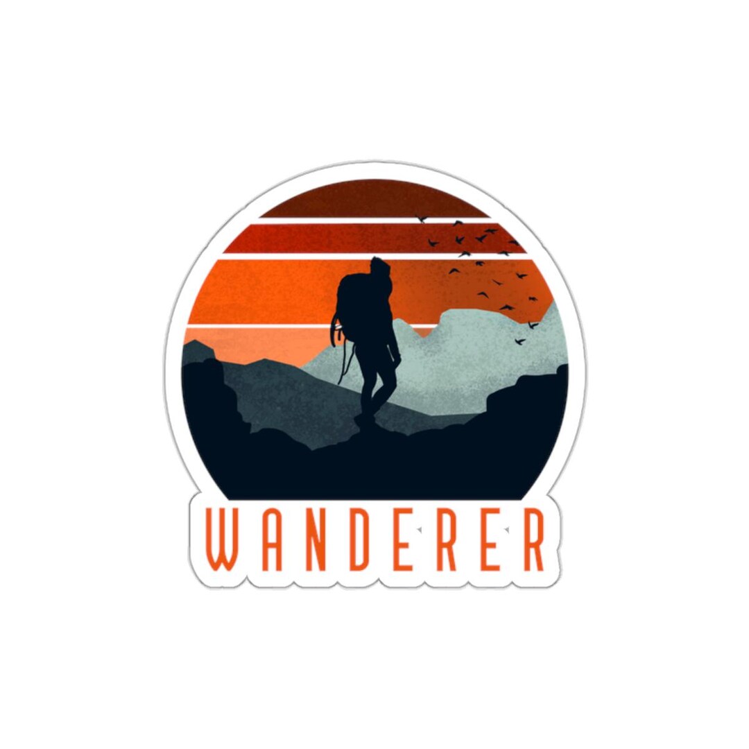 Wanderer Die-cut Sticker: Adventure Decal for Laptops & Water Bottles ...