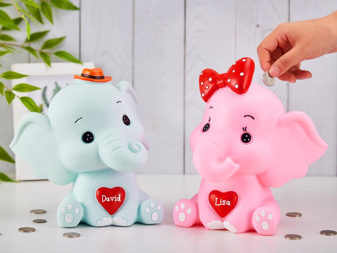Personalized Elephant Piggy Bank,kids Bank,money Box,name Piggy Bank ...