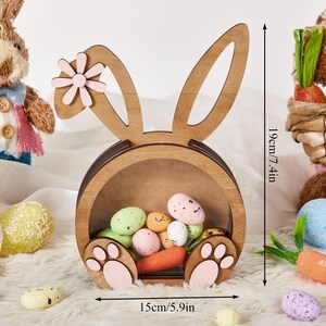 Wooden Bunny Piggy Bank, Custom Name Piggy Bank, Easter Gift for Kids ...