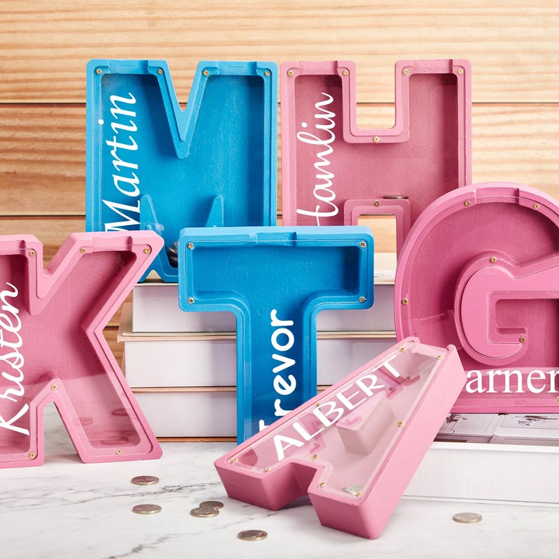 Wood Letter Coin Banks - Etsy
