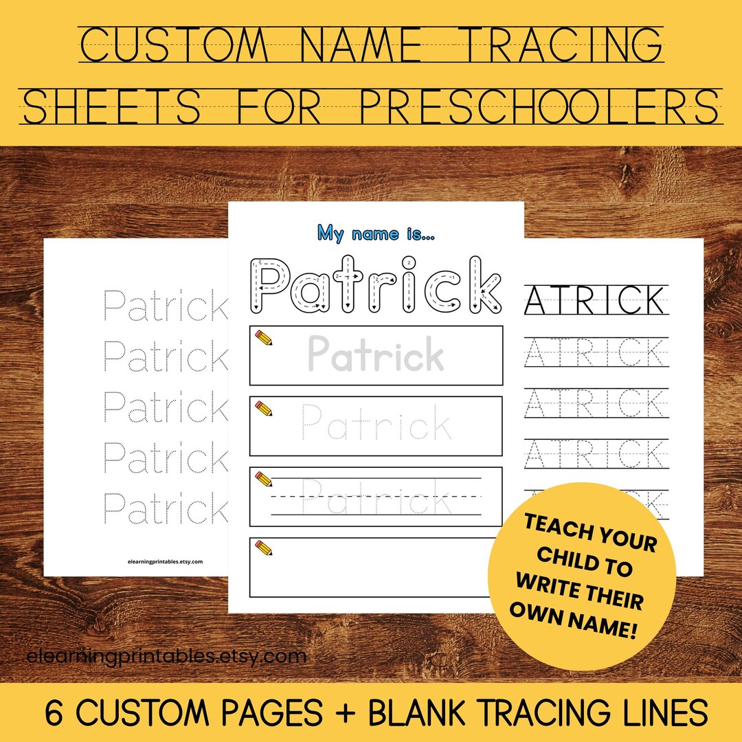 Personalized Name Tracing Sheets for Preschoolers | Custom Handwriting ...
