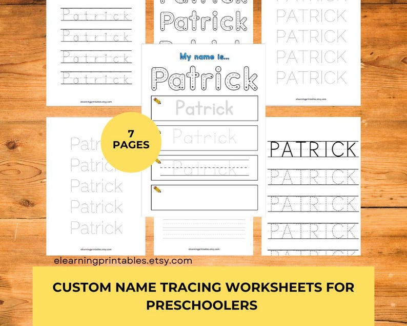 Personalized Name Tracing Sheets for Preschoolers Custom Handwriting ...
