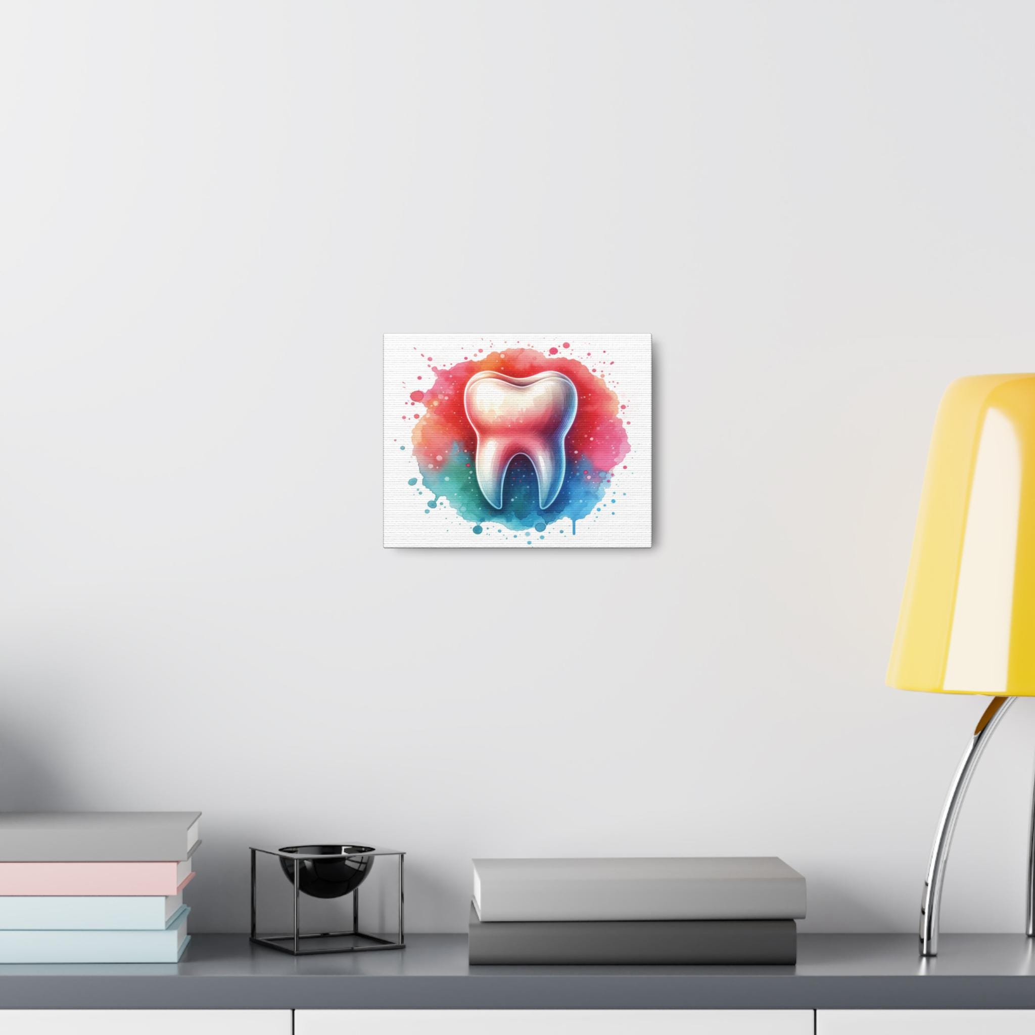Charming Dental Office Wall Art Watercolor Tooth Canvas Print, Dentist ...