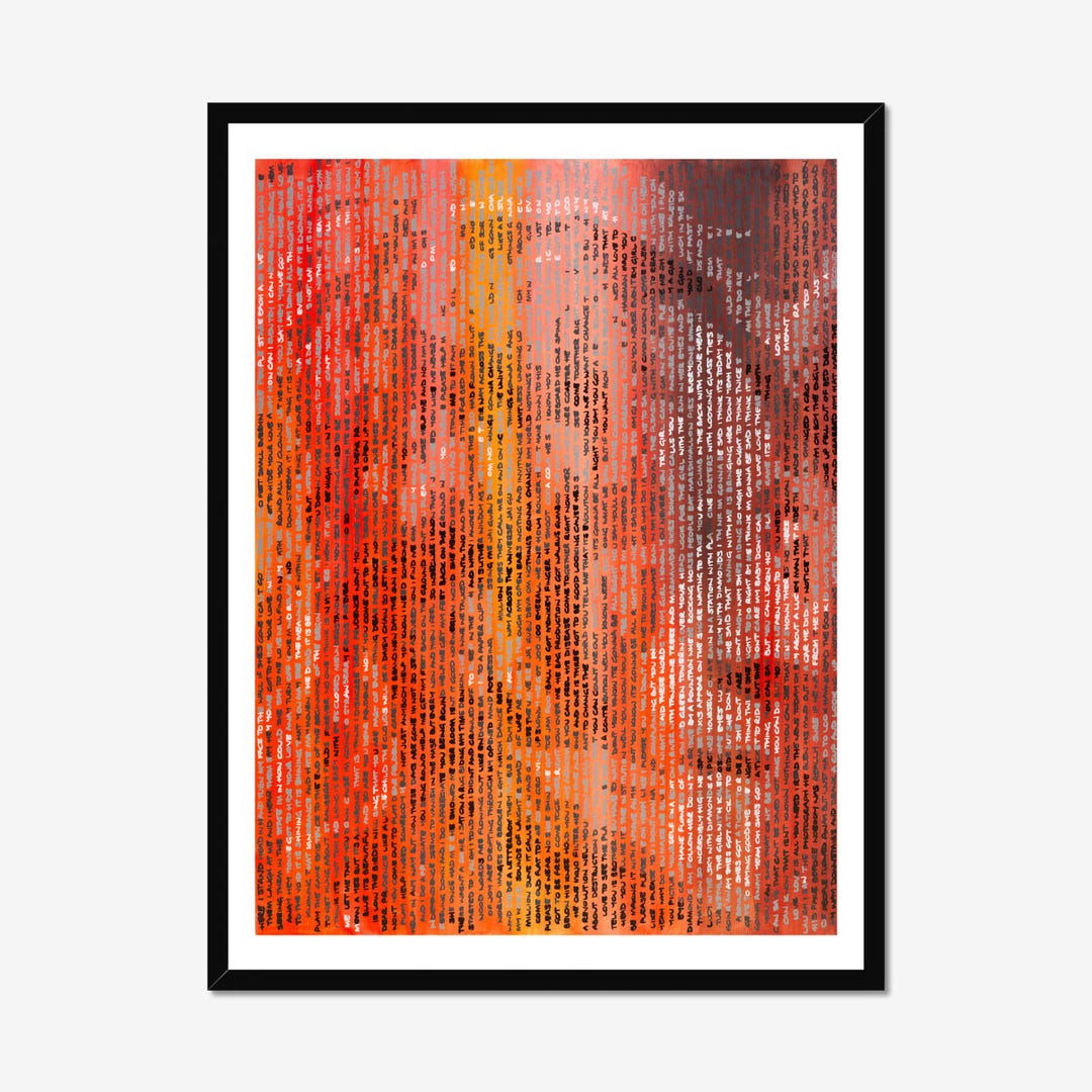 John Lennon Beatles Handwritten Lyrics Portrait, Fine Art Giclee Print ...