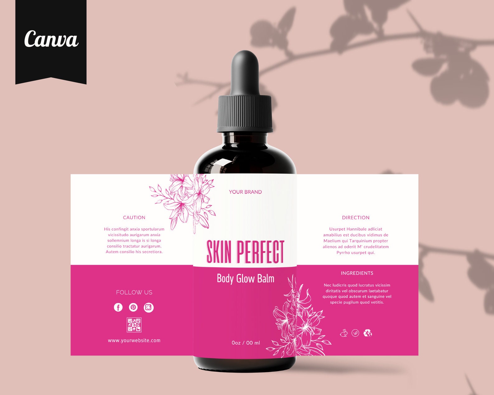 41 Cosmetic Labels, 100% Customizable. Personalisable Templates for a ...