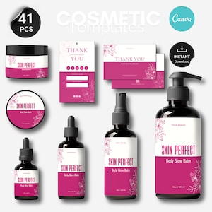 41 Cosmetic Labels, 100% Customizable. Personalisable Templates for a ...