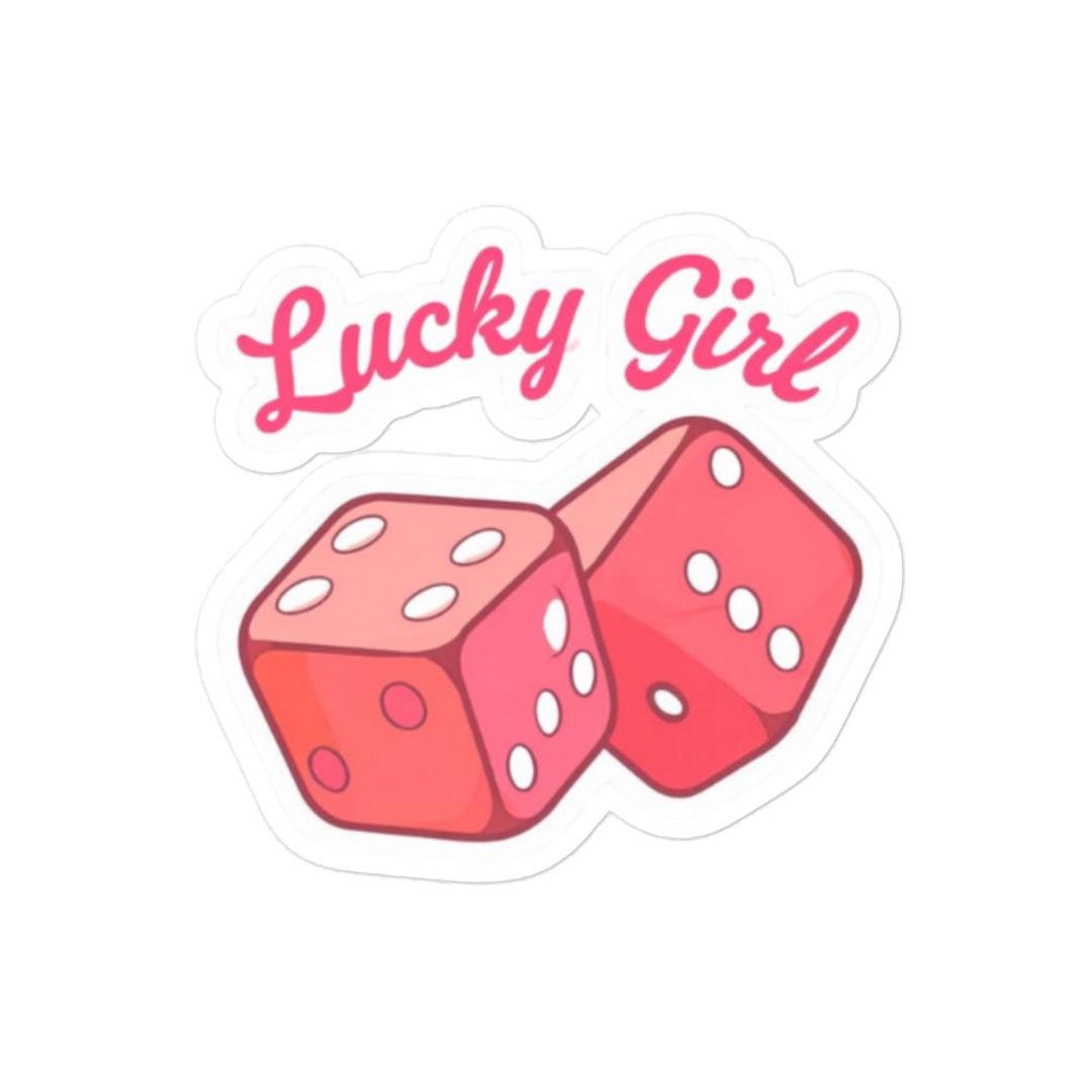 Lucky Girl Dice Sticker, Cute Retro Stationery, Y2k Aesthetic Stickers ...